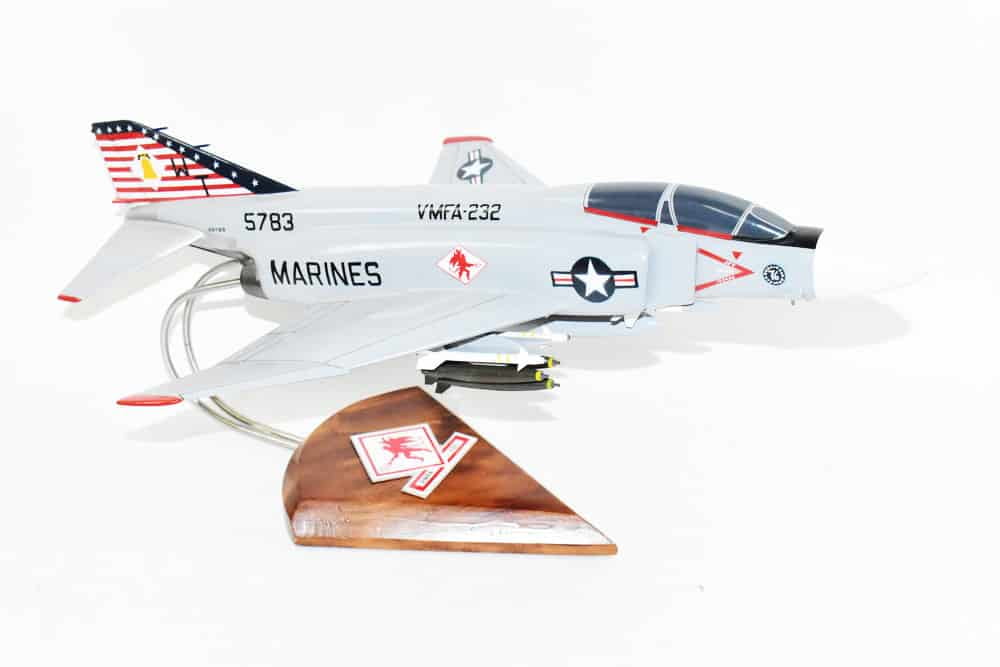 VMFA-232 Red Devils F-4J (1976) Model, 1/42 (18") Scale, Mahogany ...