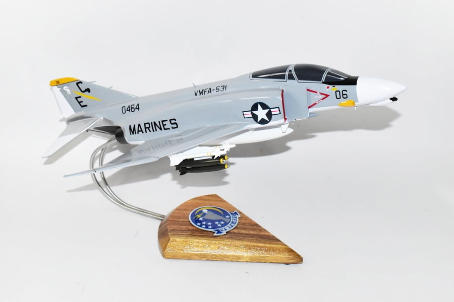 VMFA-531 GREY GHOSTS 1973 F-4B Model, 1/42 (18") Scale, Mahogany ...