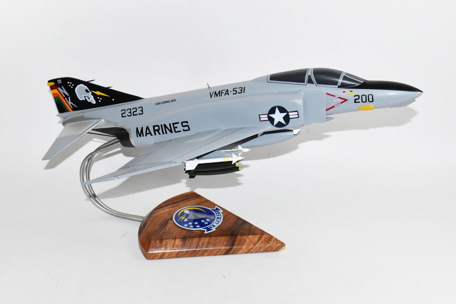 VMFA-531 GREY GHOSTS (1979) F-4N Model, 1/42 (18") Scale, Mahogany ...