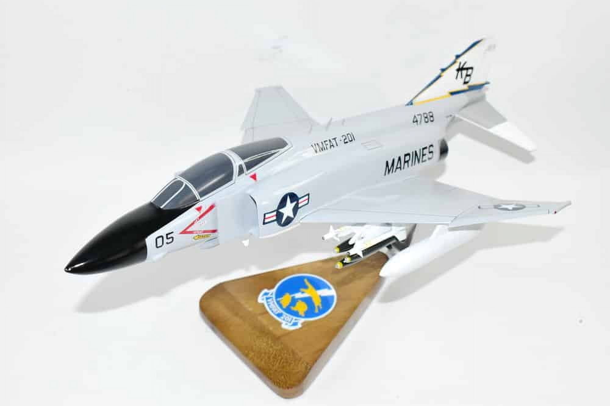 VMFAT-201 Hawks 1968 F-4J Model, 1/42 (18") Scale, Mahogany, Marines ...