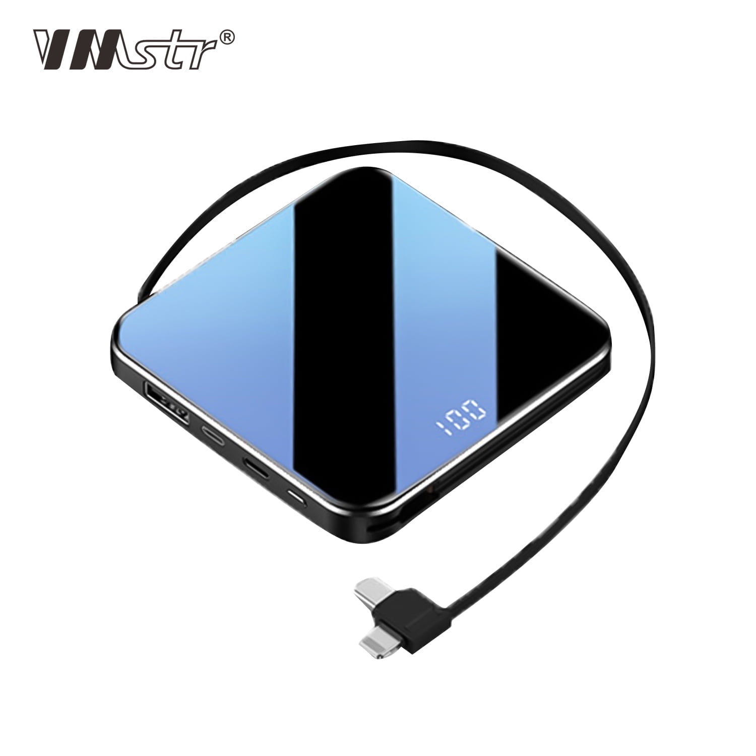 VMSTR 5000mAh Battery Charger for Cellphone | Type-C & Lightning Dual ...