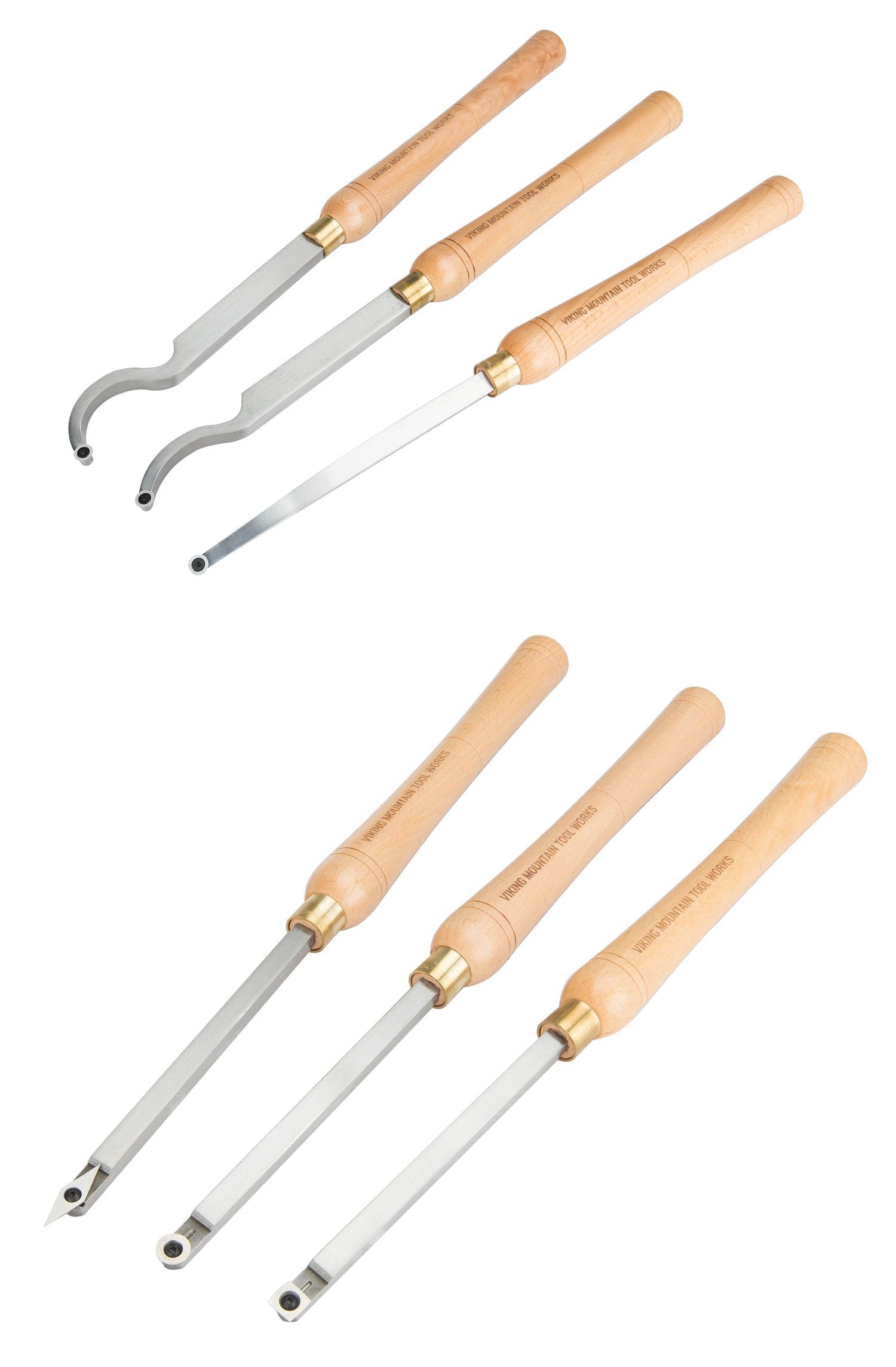 VMTW Mini 6 Piece Lath Tool carbide Tip set for wood turning on a small ...