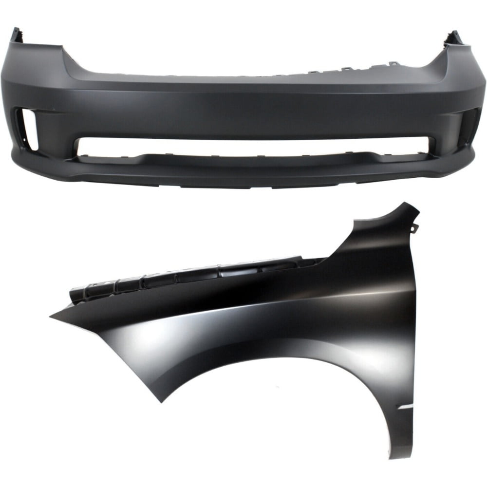VMVJGLEK 2pcs Front Primed Bumper Cover Fascias with Quarter Panel with ...