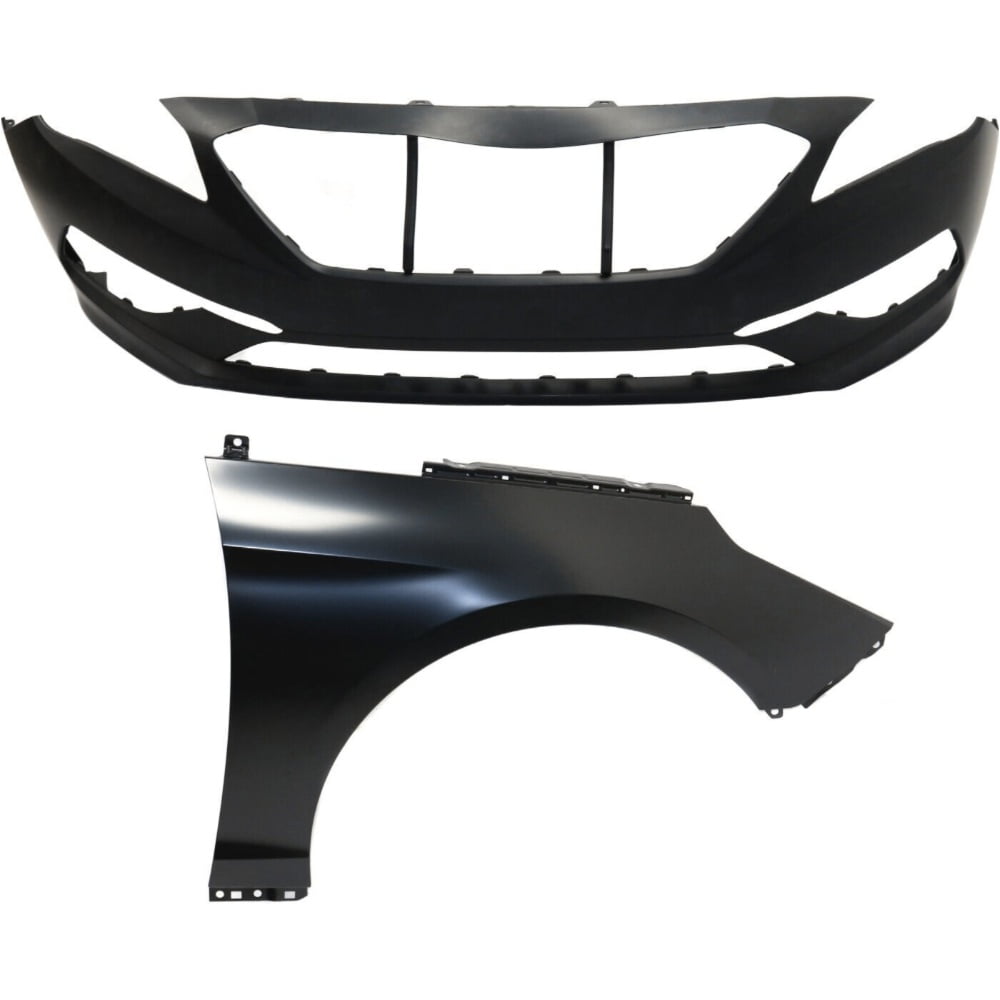 VMVJGLEK 2pcs Front Primed Bumper Cover Fascias with Quarter Panel ...