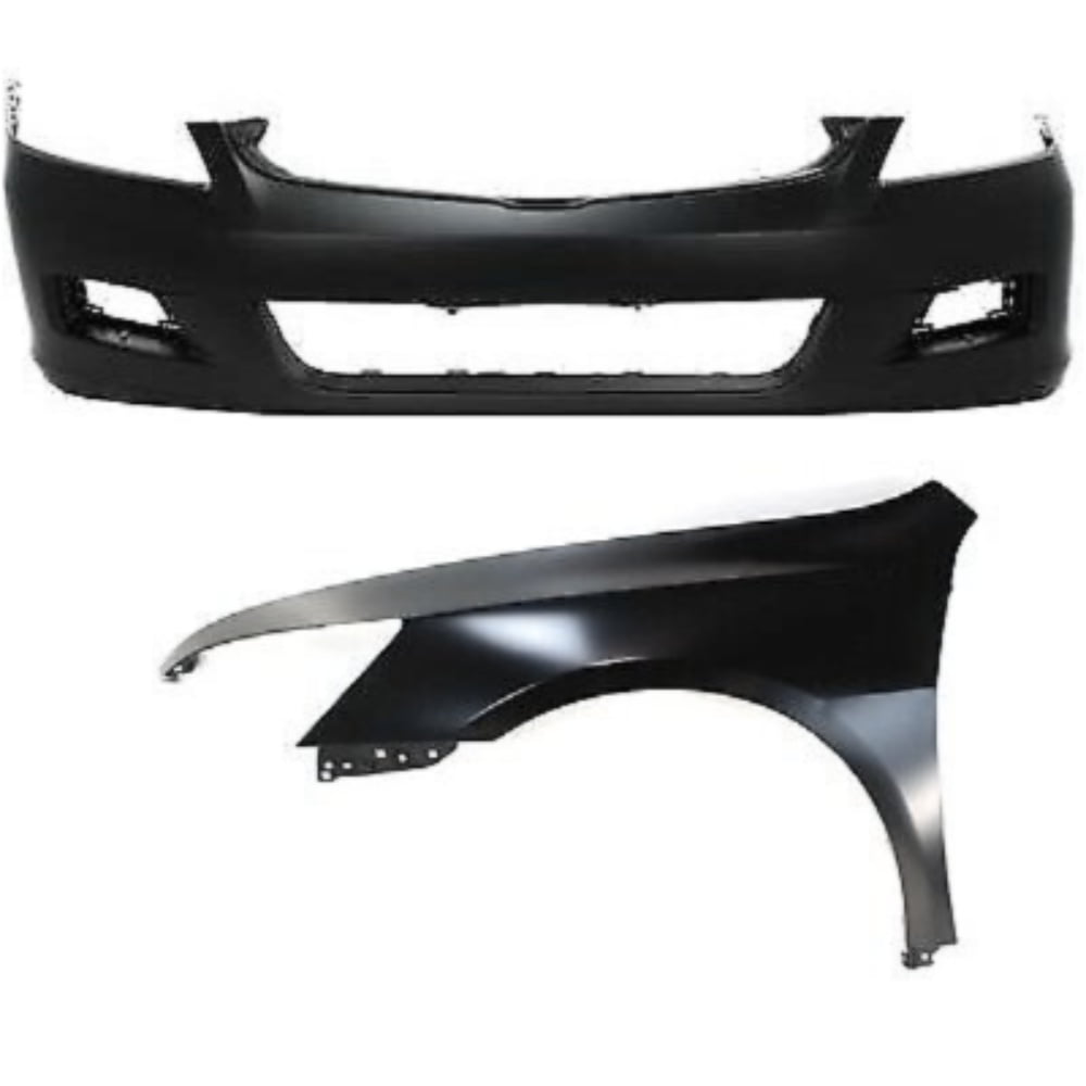 VMVJGLEK 2pcs Front Primed Bumper Cover with Quarter Panel with Fog ...