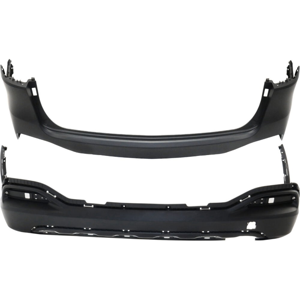 VMVJGLEK 2pcs Rear Upper Primed Top & Textured Bottom Bumper Cover ...