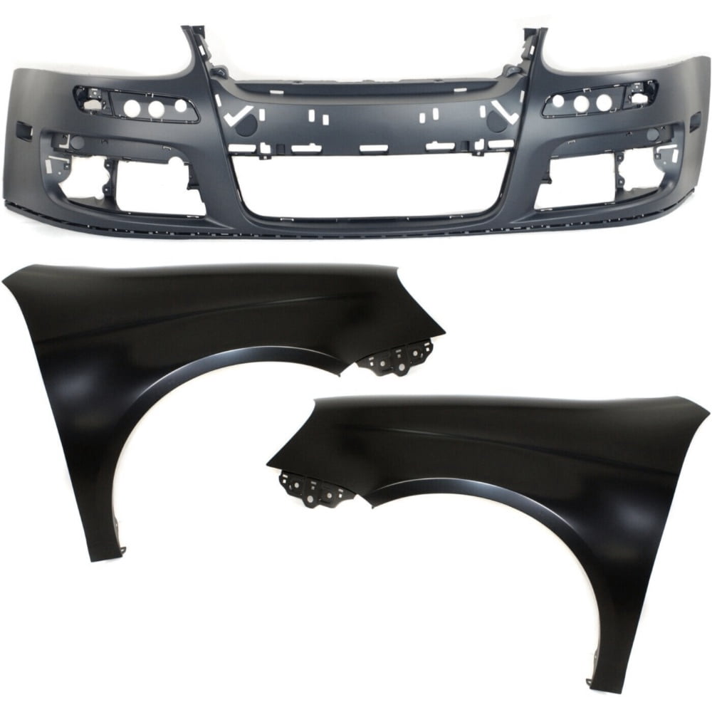 VMVJGLEK 3pcs Front Primed Bumper Cover Kit with Quarter Panel with Fog ...
