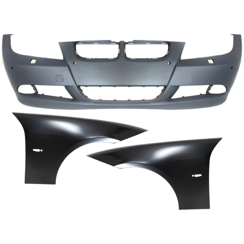 VMVJGLEK 3pcs Front Primed Bumper Cover with Quarter Panel with Fog ...