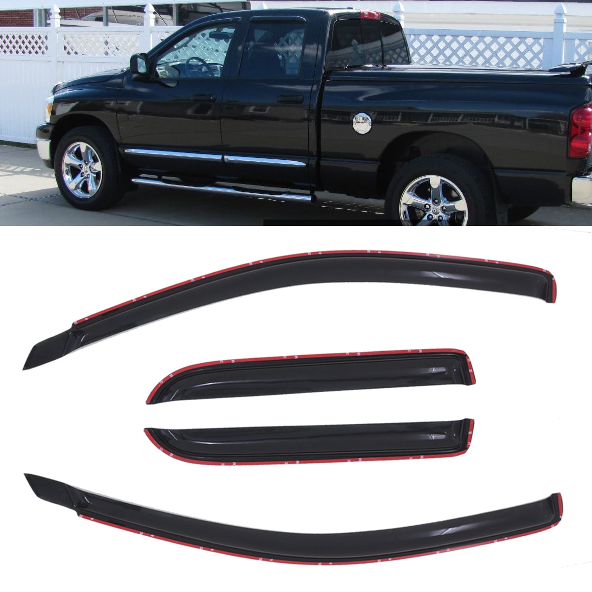 VMVJGLEK 4pcs Sun Rain Wind Deflectors Door Window Visors in Channel ...