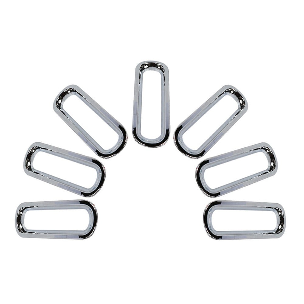 VMVJGLEK 7pcs Chrome Front Grille Guard Inserts Trim Cover M for Jeep ...