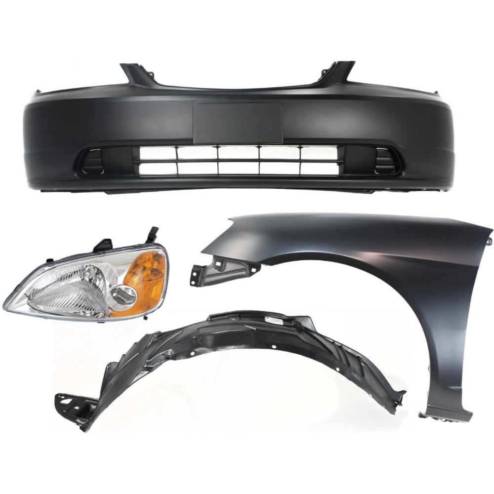 VMVJGLEK Bumper Cover Kit for Honda for Civic DX/EX//LX 01-03 Front ...