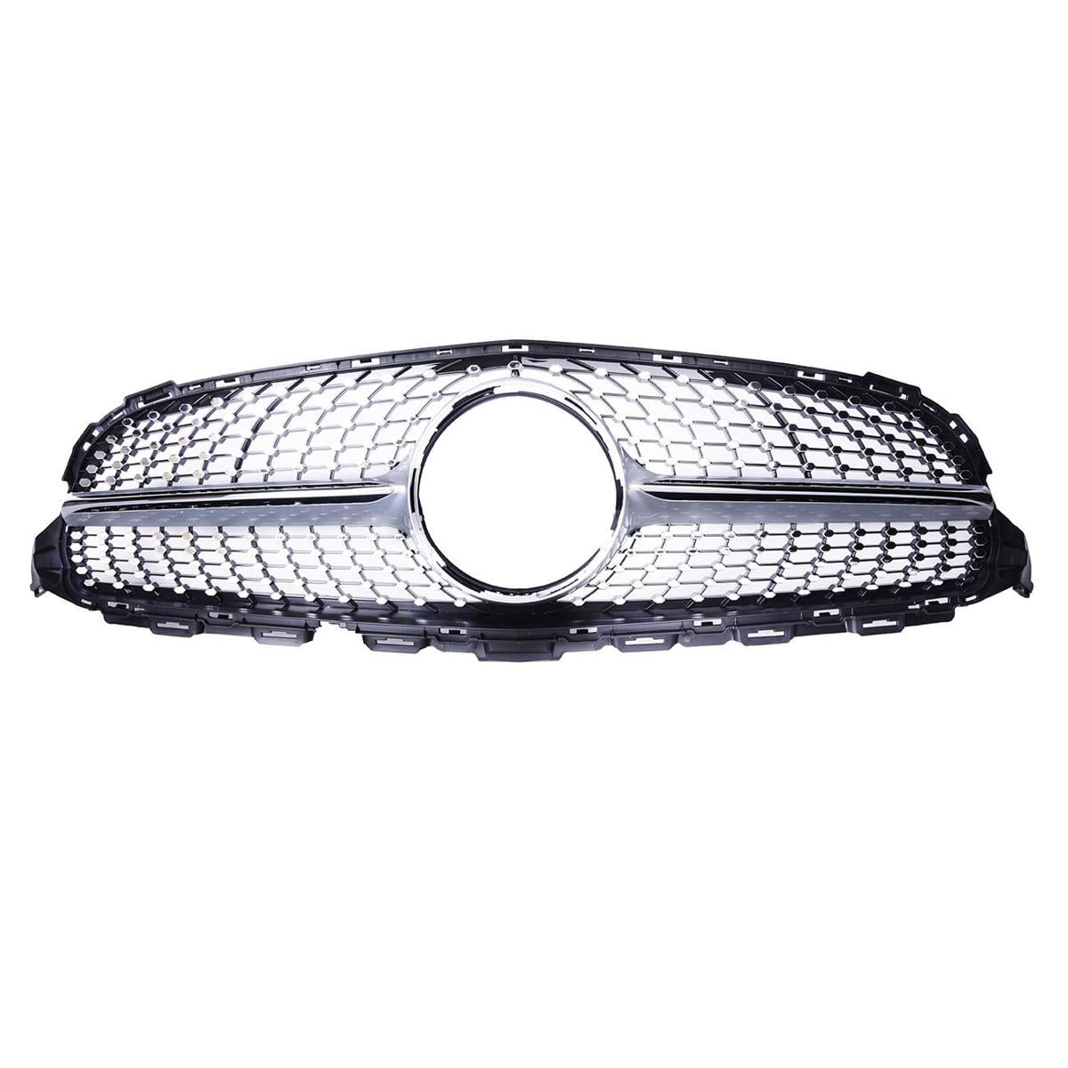 VMVJGLEK Grille Front Side Black + Silver Radiator for Benz for C180 ...