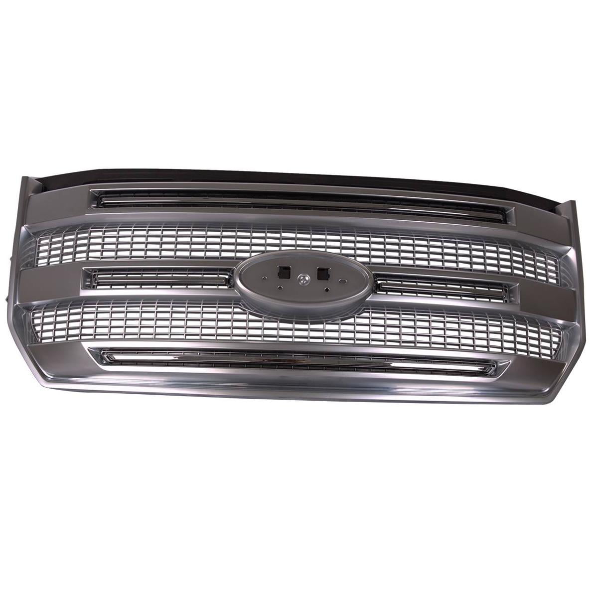 VMVJGLEK Grille Silver Horizontal Billet Grill Chrome w/o Camera Fl3Z ...