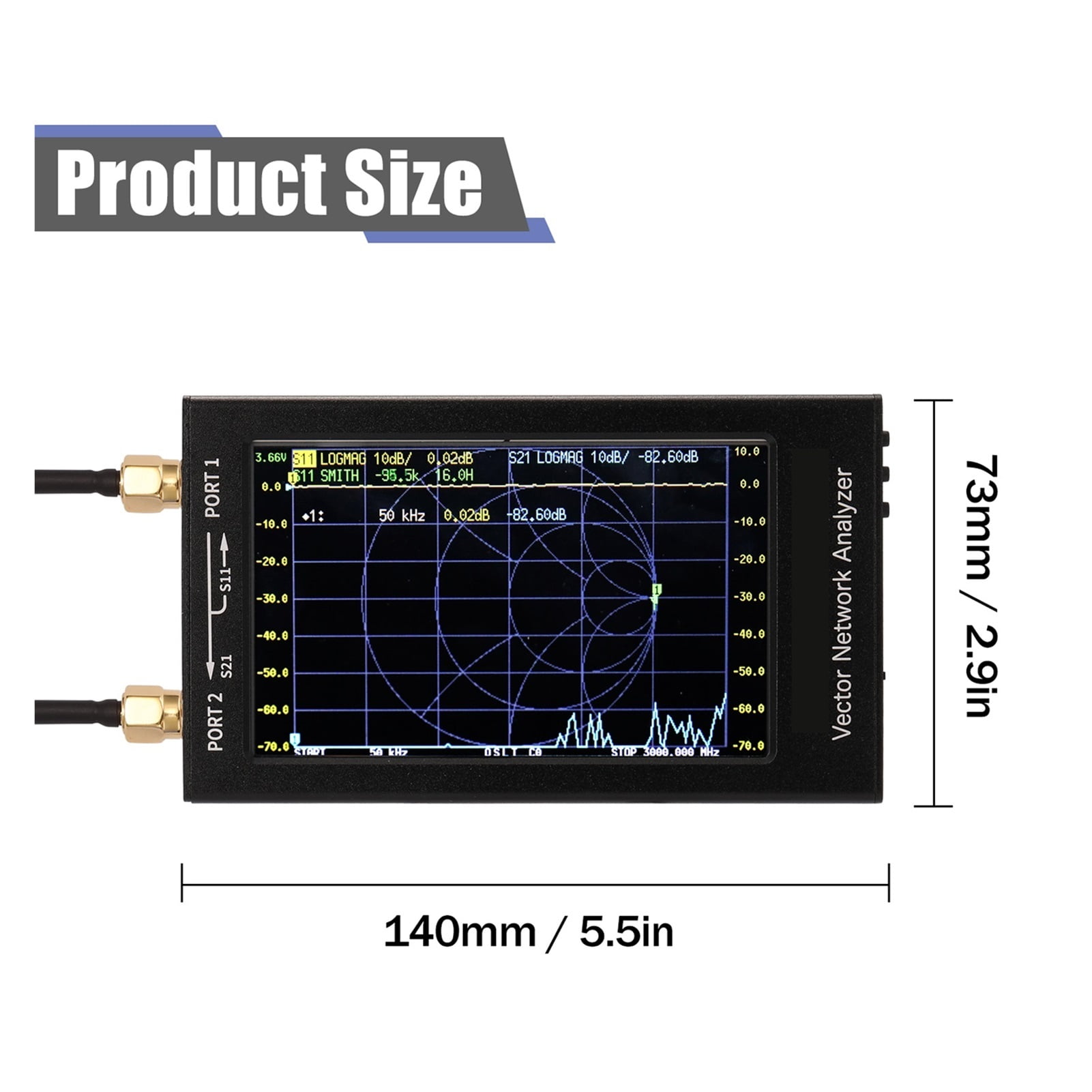 VNA-F V2 LCD Display Vector Network Analyzer 4.3 Inch IPS Spectrum ...