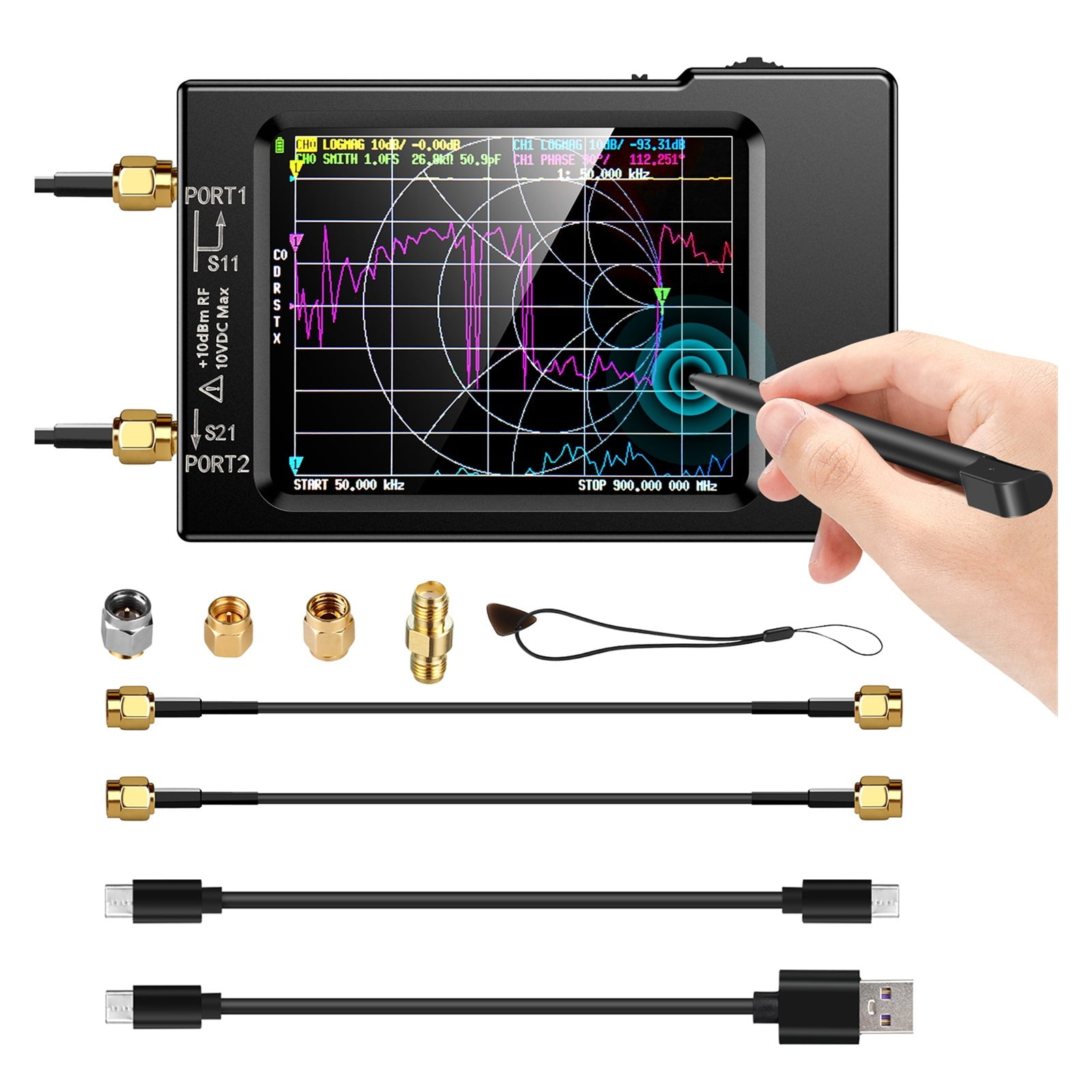 VNA-H Vector Network Antenna Analyzer 10KHz-1.5GHz MF HF VHF UHF With ...