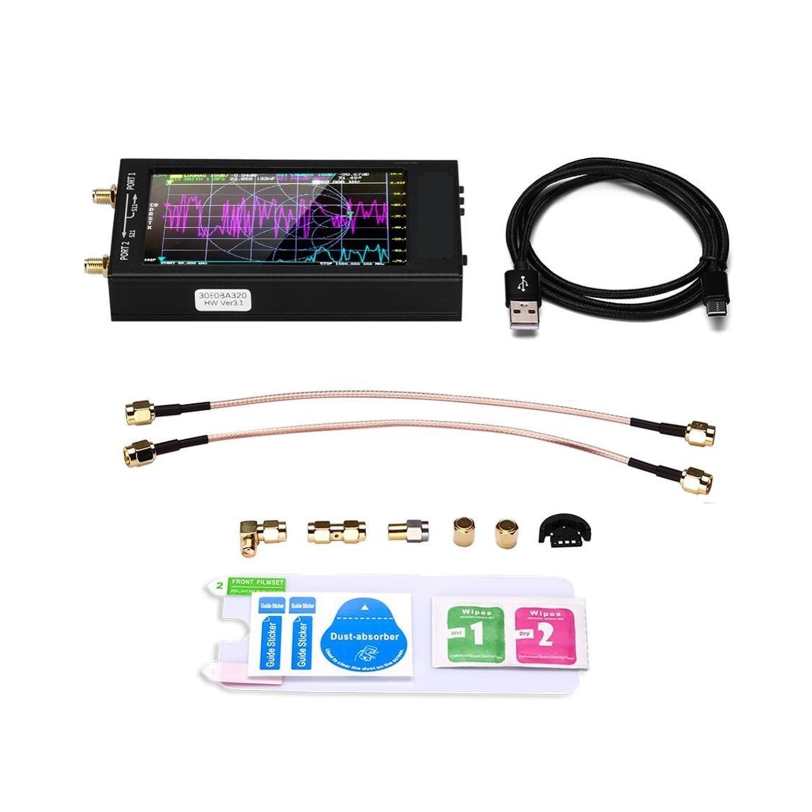 Vna Vna F Hf Vhf Uhf Vector Network Antenna Analyzer 4 3 Inch Ips Lcd Metal Case V3 1
