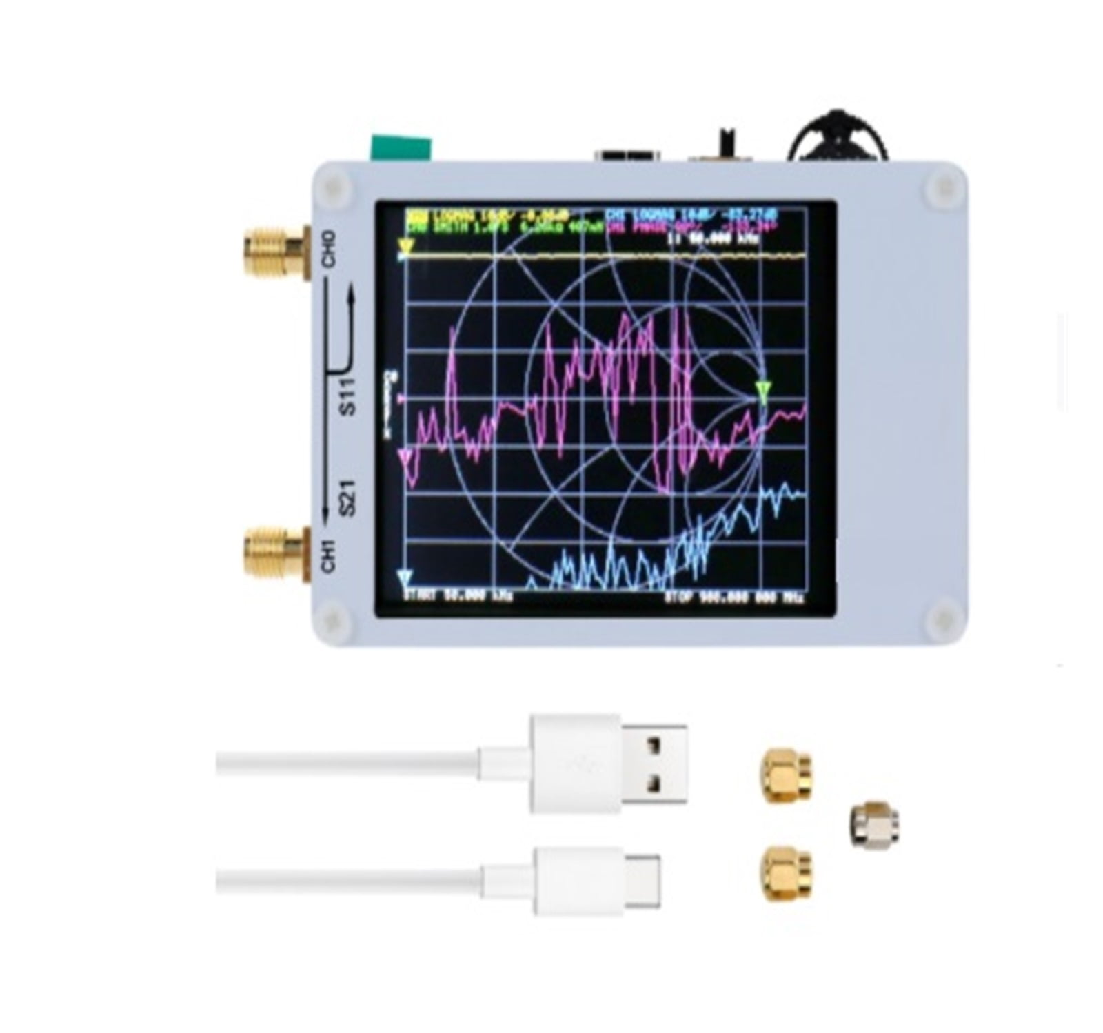VNA Vector Network Analyzer 50KHz-900MHz Digital Touching Screen ...