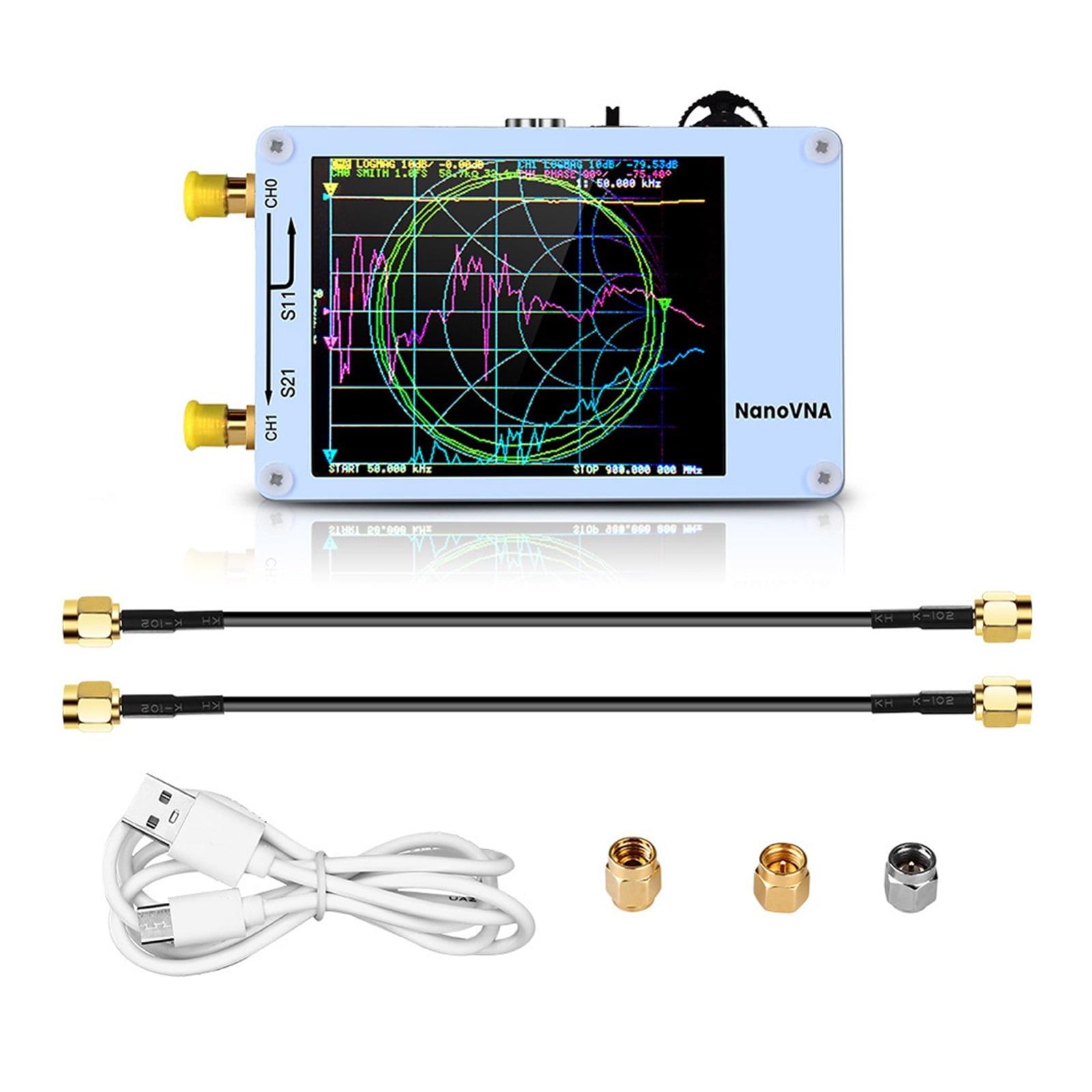 VNA Vector Network Analyzer 50KHz-900MHz Digital Touching Screen ...
