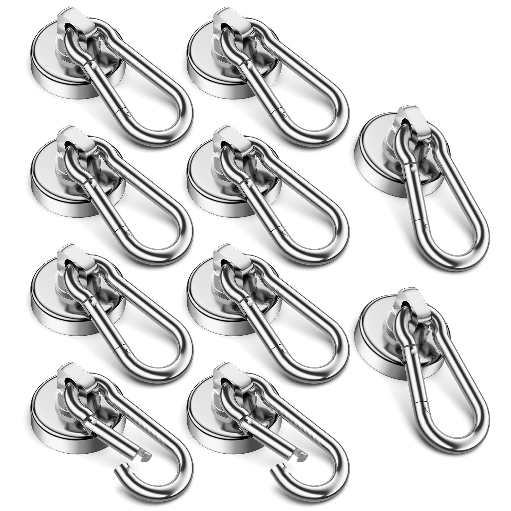 VNDUEEY 10 Pack 70LBS Magnetic Hooks Heavy Duty, N52 Neodymium Strong ...