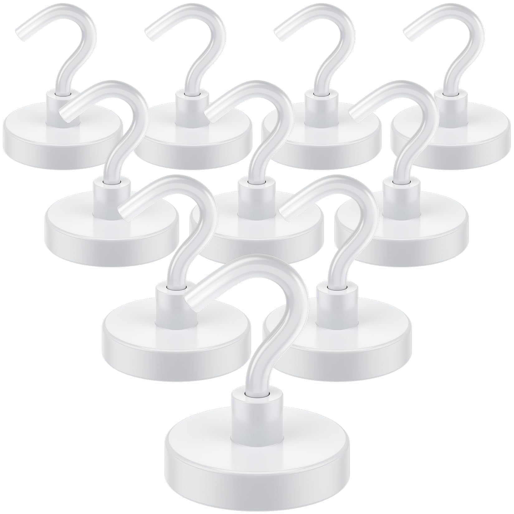 VNDUEEY 10 Pack 80 Lbs Magnetic Hooks, Heavy Duty Neodymium Magnet Hook ...