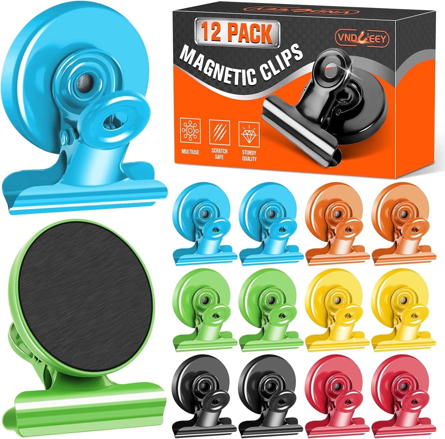 12 Pack Colorful Strong Magnetic Clips, Fridge Magnets Refrigerator ...