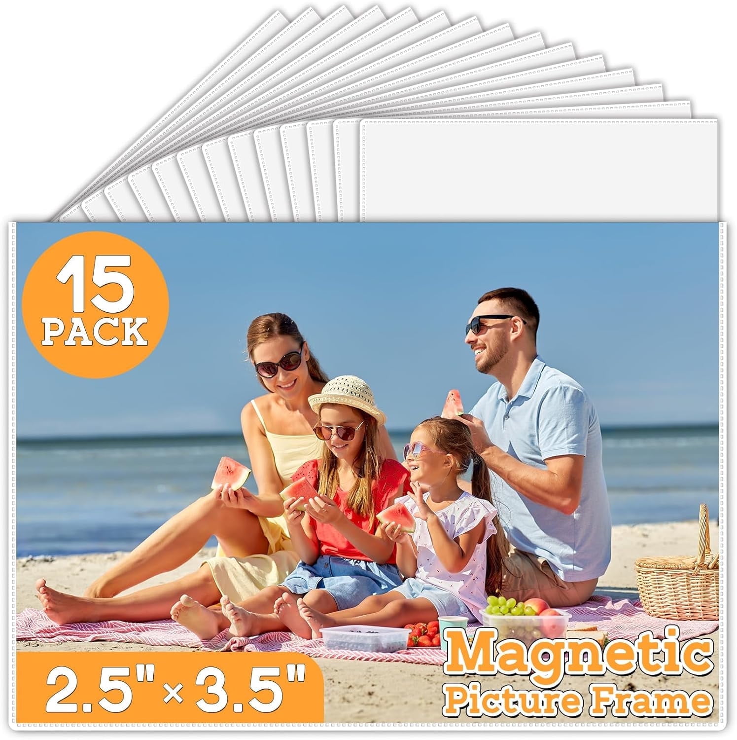 VNDUEEY 15 Pack 2.5x3.5 Magnetic Picture Frames for Refrigerator ...