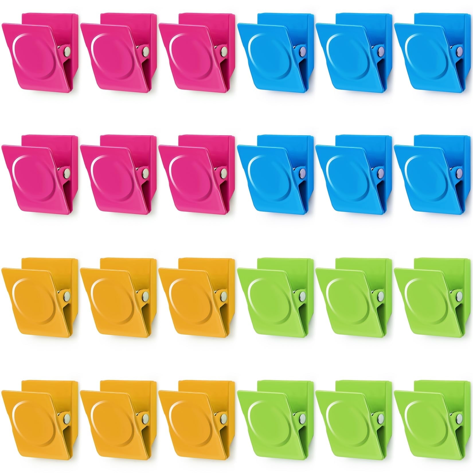 VNDUEEY, Magnetic Clips, 24 Pcs, Heavy Duty White Refrigerator Magnets ...