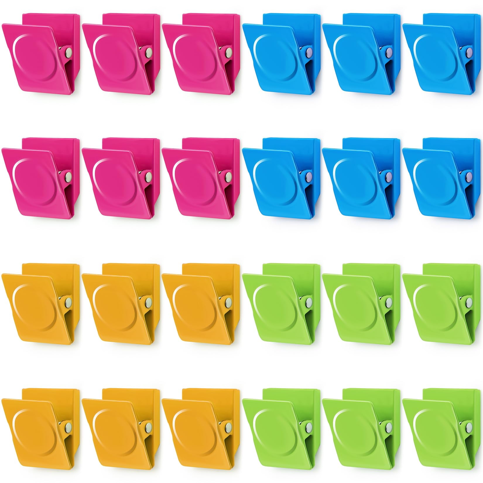 VNDUEEY 24 Pcs Strong Magnetic Clips, Fridge Magnets Metal Clips ...