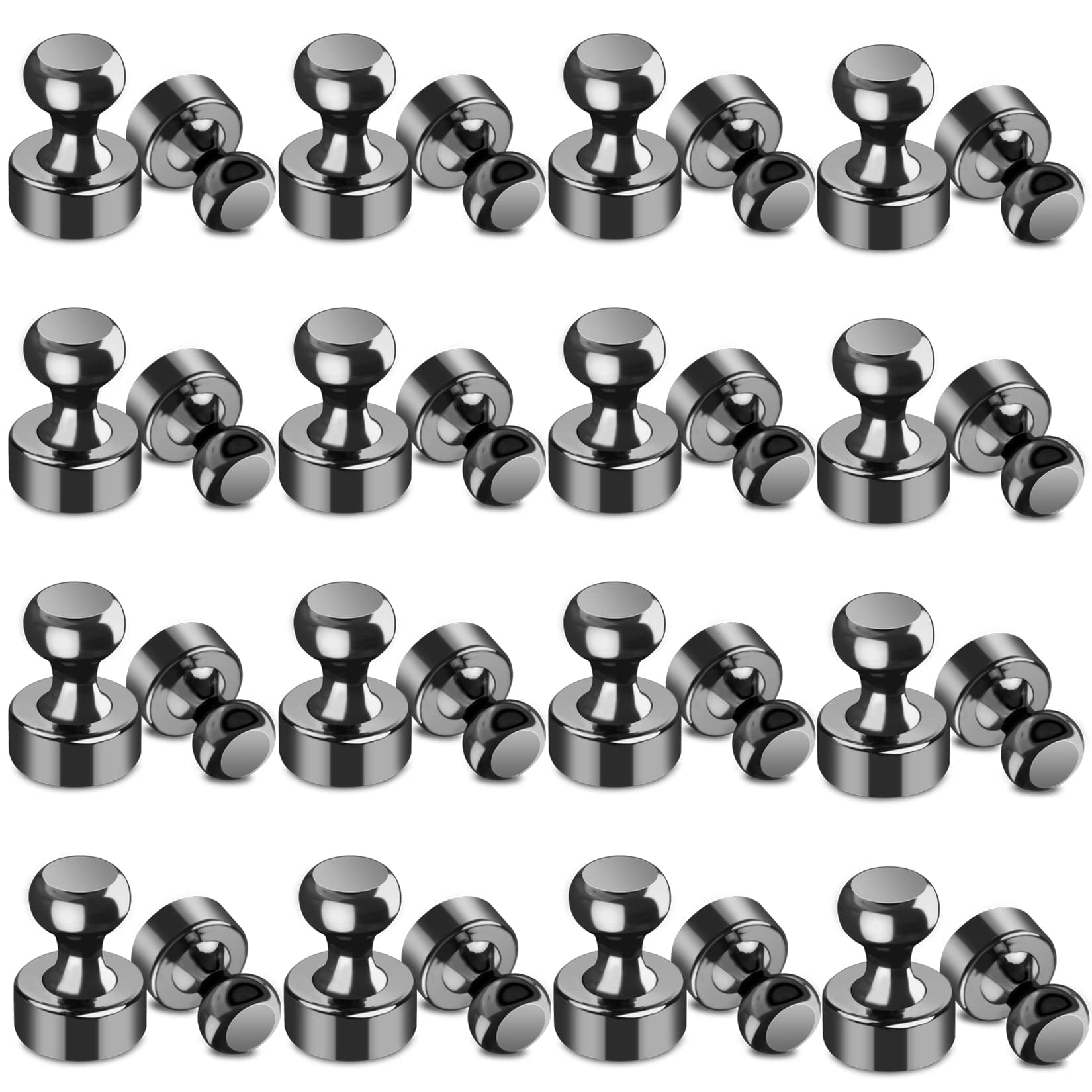 VNDUEEY 24Pcs Black Fridge Magnet Refrigerator Magnets, Magnets for ...