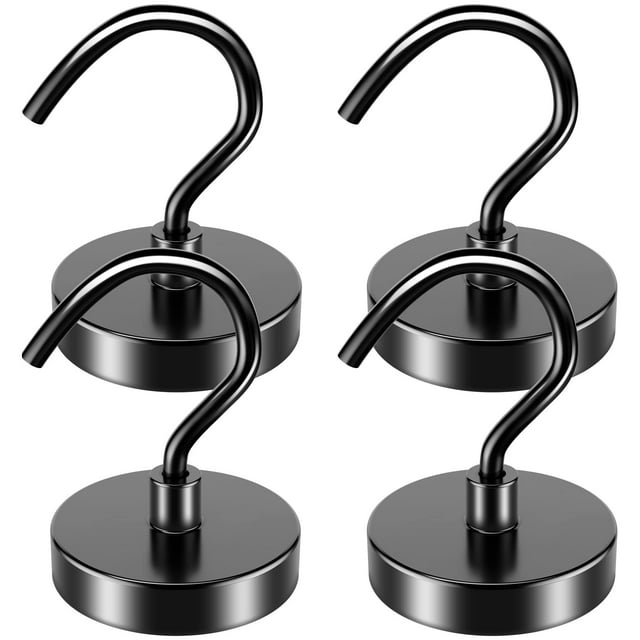 VNDUEEY 4 Pack 110 Lbs Magnetic Hooks Heavy Duty Neodymium Magnet Hook ...