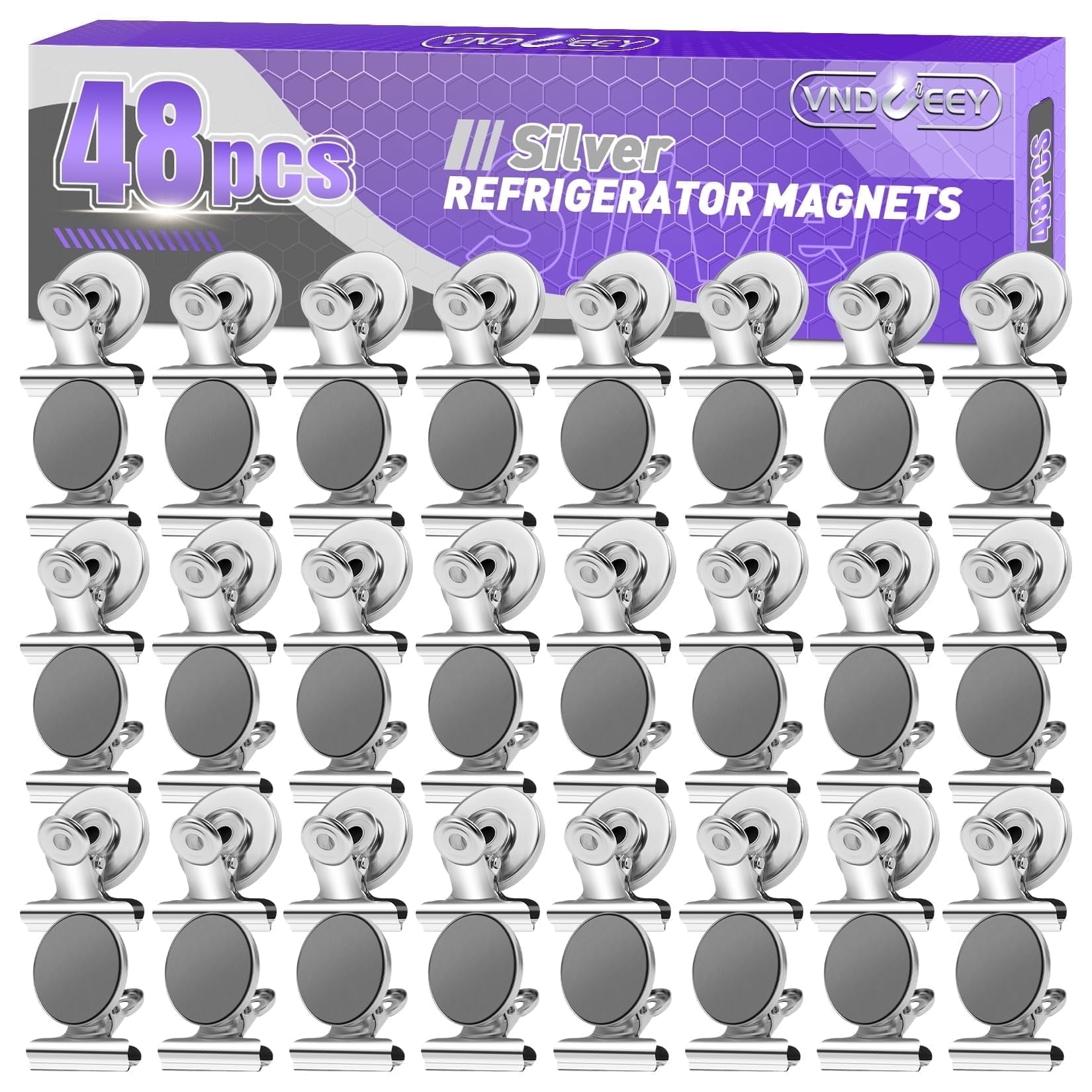 VNDUEEY 48 Pack Magnetic Clips, Refrigerator Magnets Fridge Magnets ...