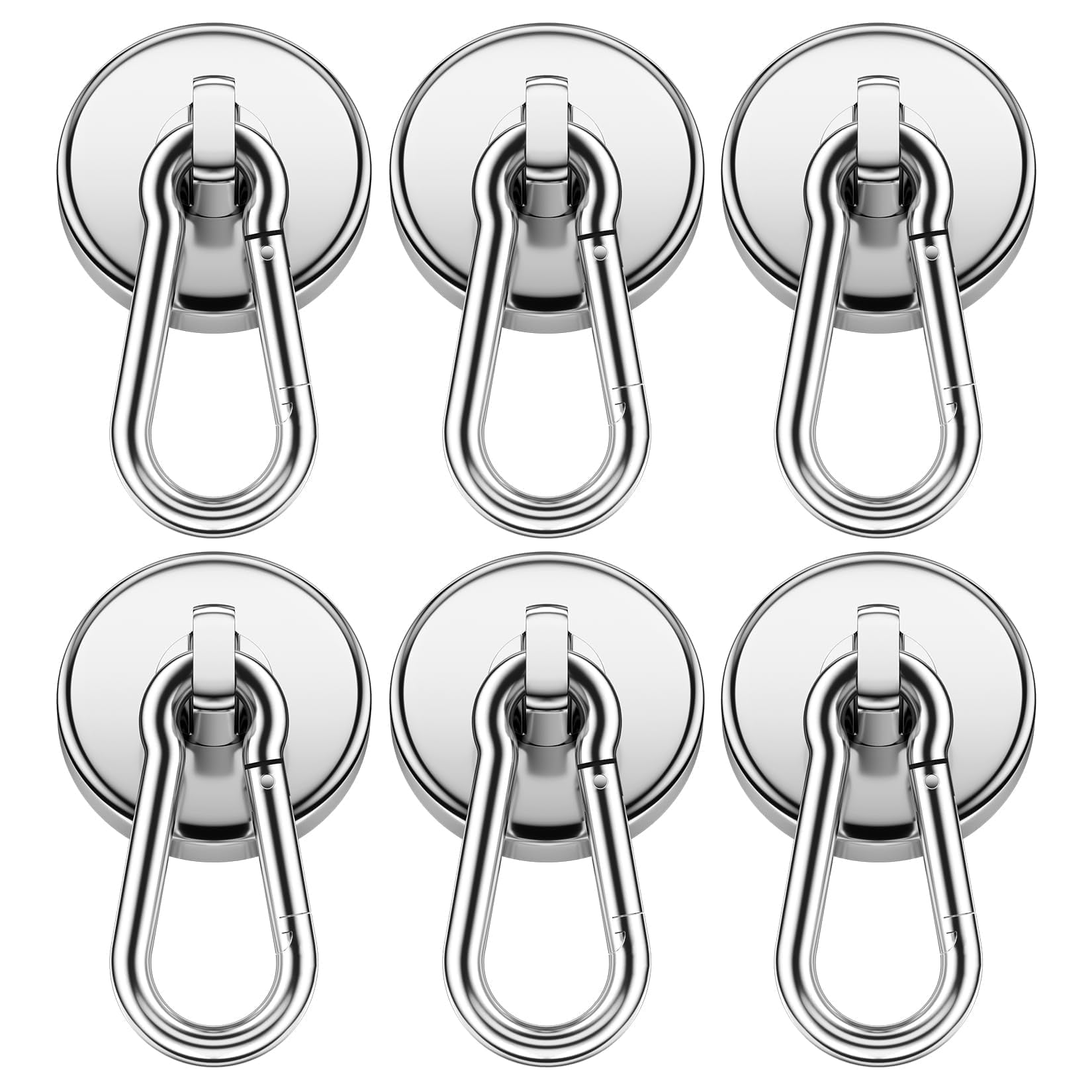 VNDUEEY 6 Pack 100LB Heavy Duty Magnetic Hooks N52 Neodymium Magnetic ...