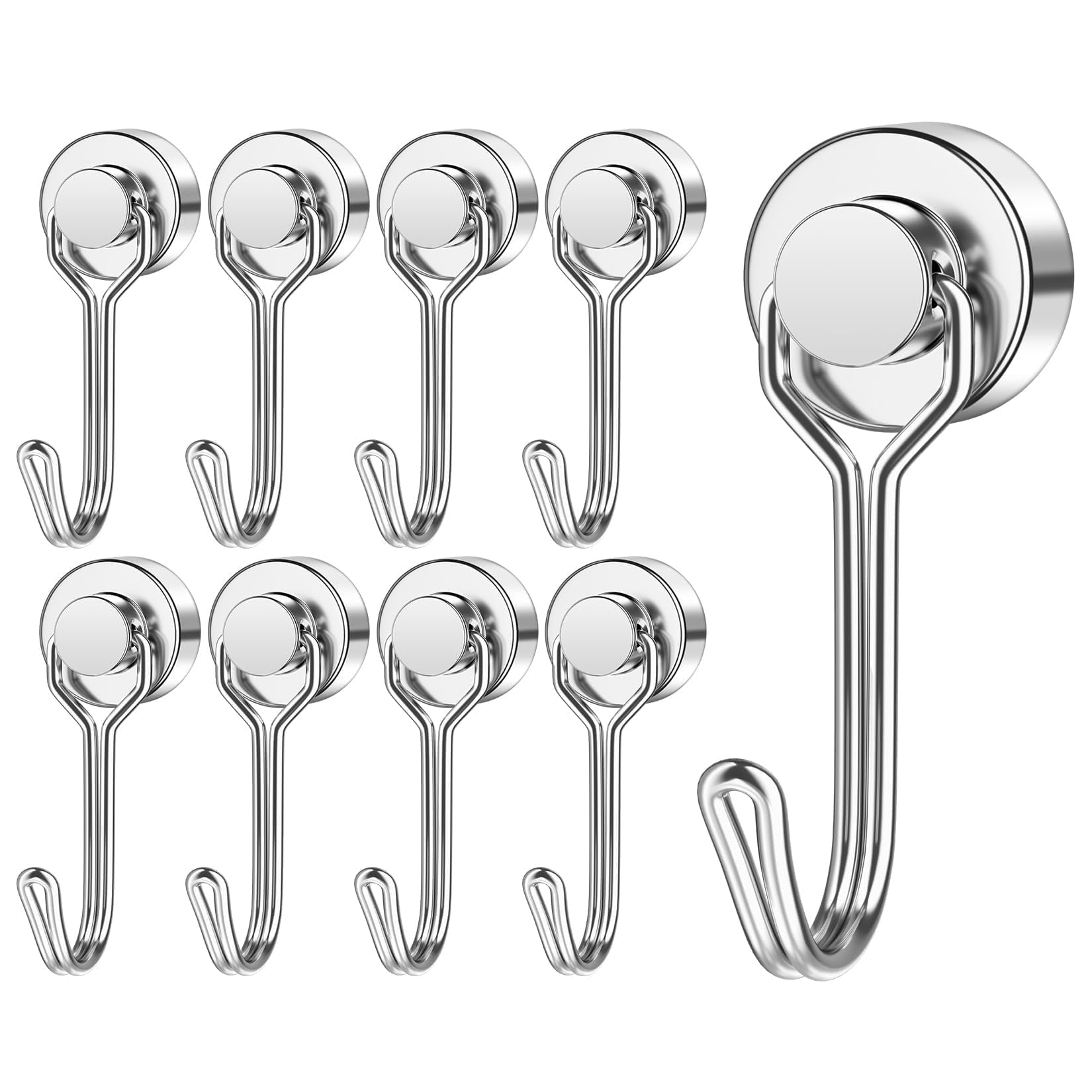 VNDUEEY Heavy Duty Magnetic Hooks Neodymium Magnet Hooks, Strong Swivel ...