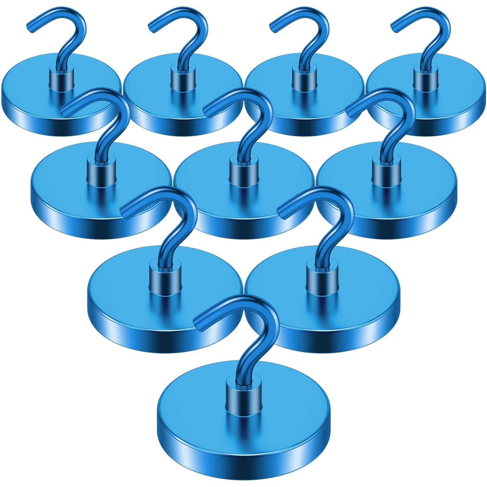 VNDUEEY Magnetic Hooks, 10 Pack 110 Lbs Heavy Duty Neodymium, Strong ...