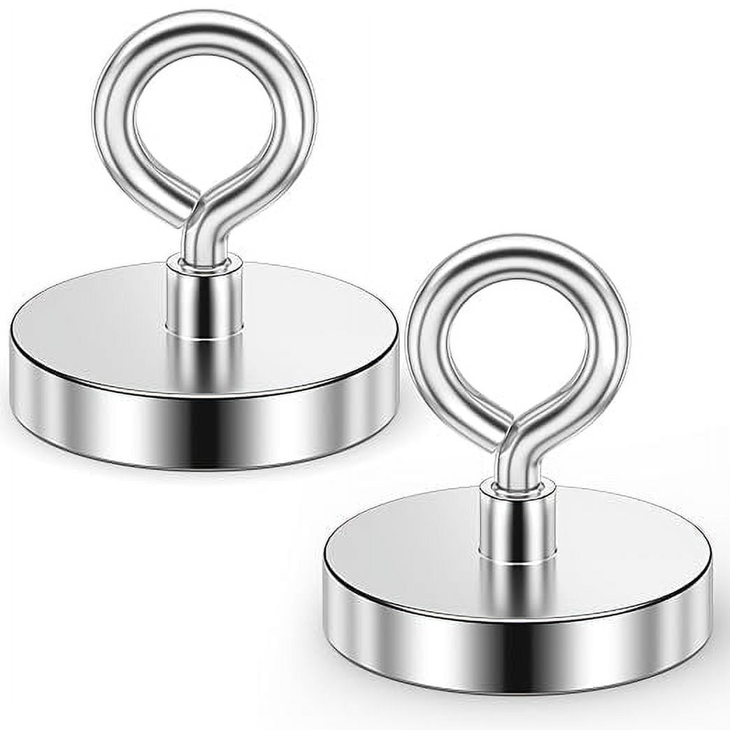 VNDUEEY Neodymium Fishing Magnets, 2 Pack 150 lbs Pulling Force, Rare ...