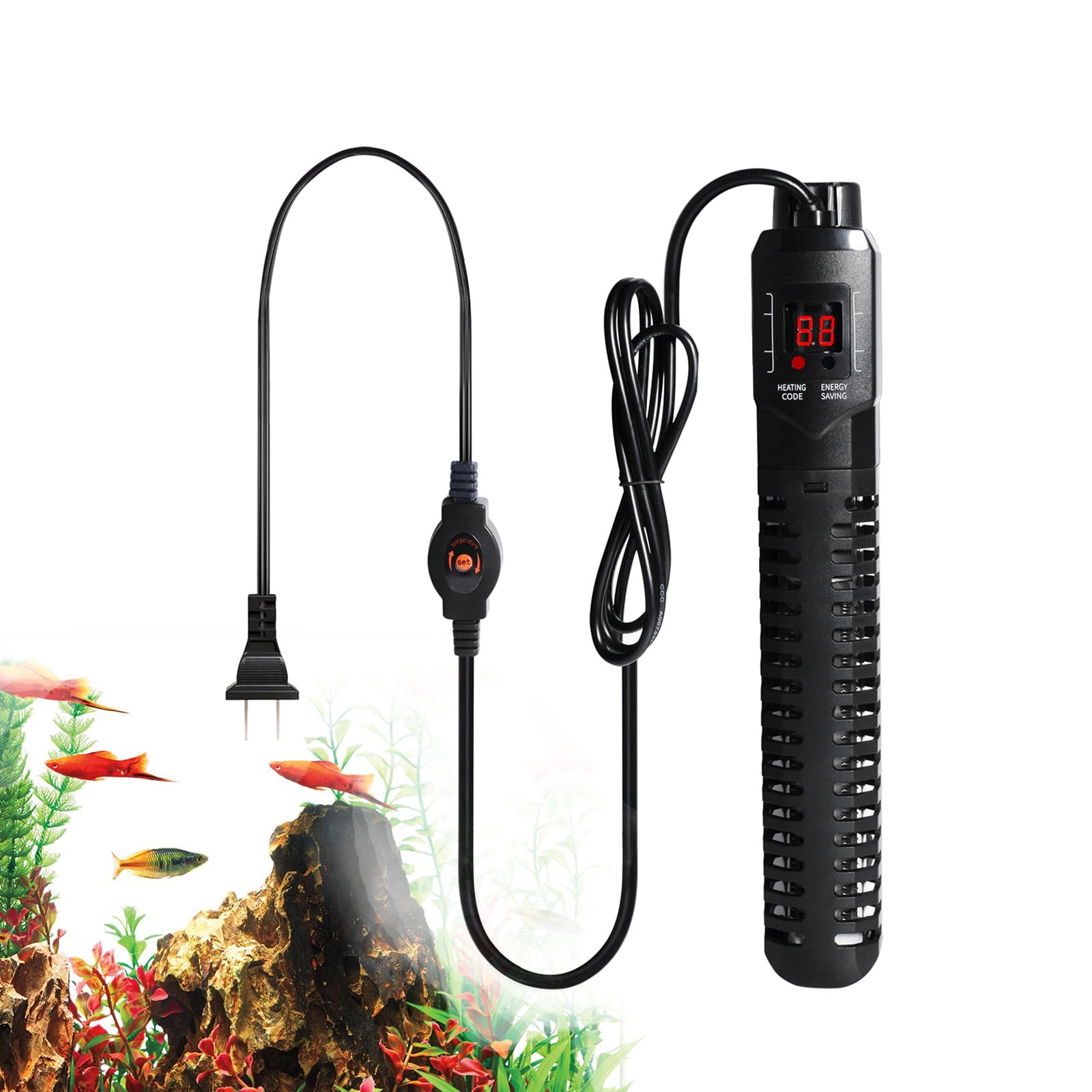 VNEKVA 300W Submersible Aquarium Heater for Fish & Turtle Tanks with ...