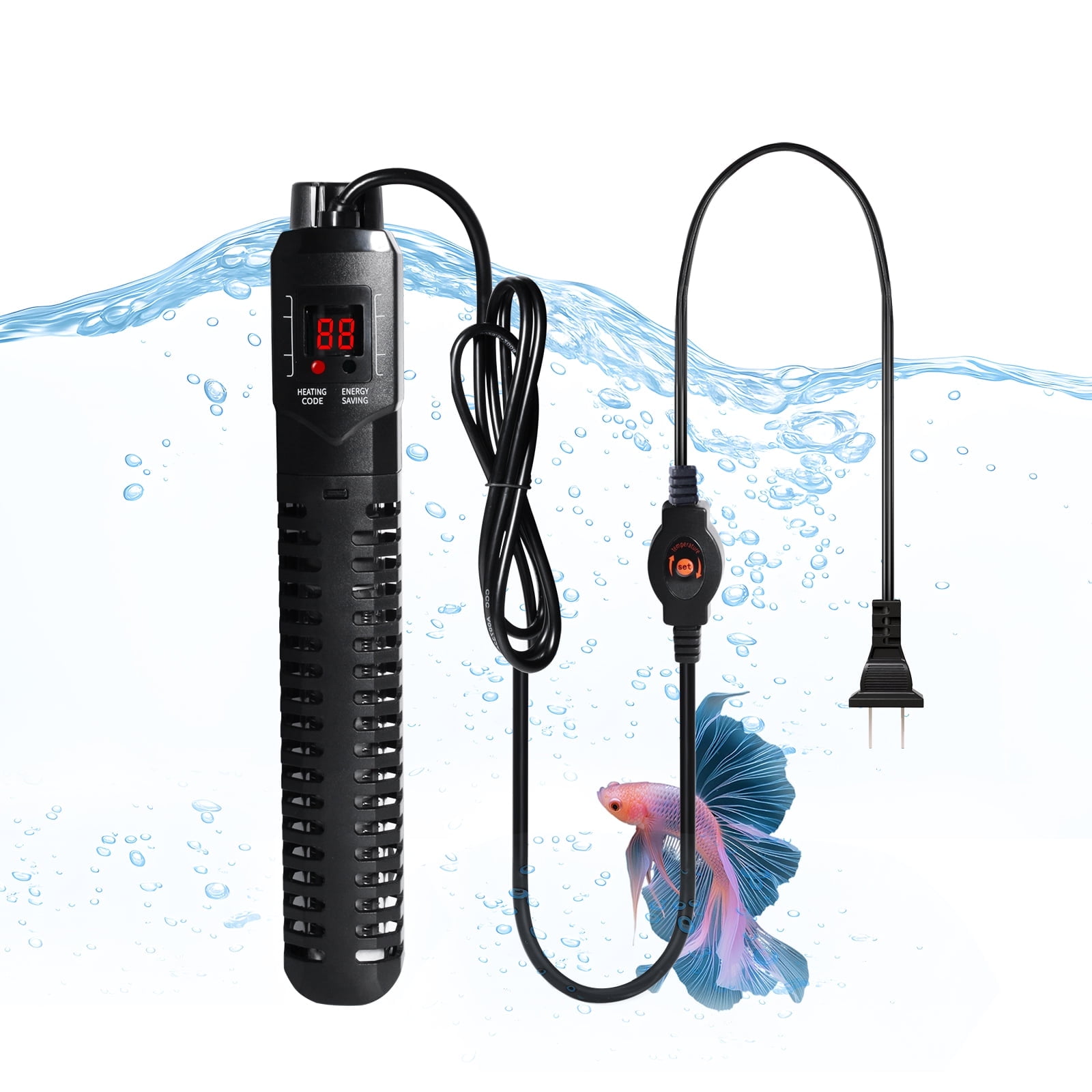 VNEKVA 500W Submersible Aquarium Heater for 75-125 Gallon Fish Tanks ...