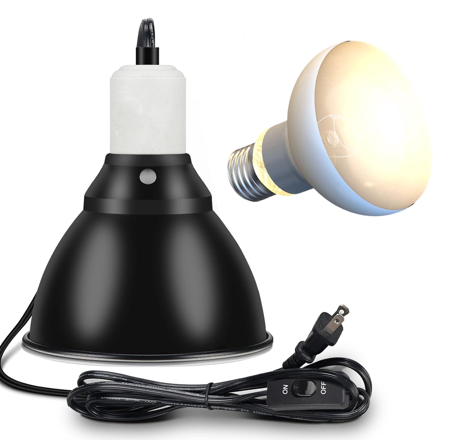 VNEKVA Reptile Heat Lamp Fixture 5.5" Deep Dome w/Switch, Supports 60W ...