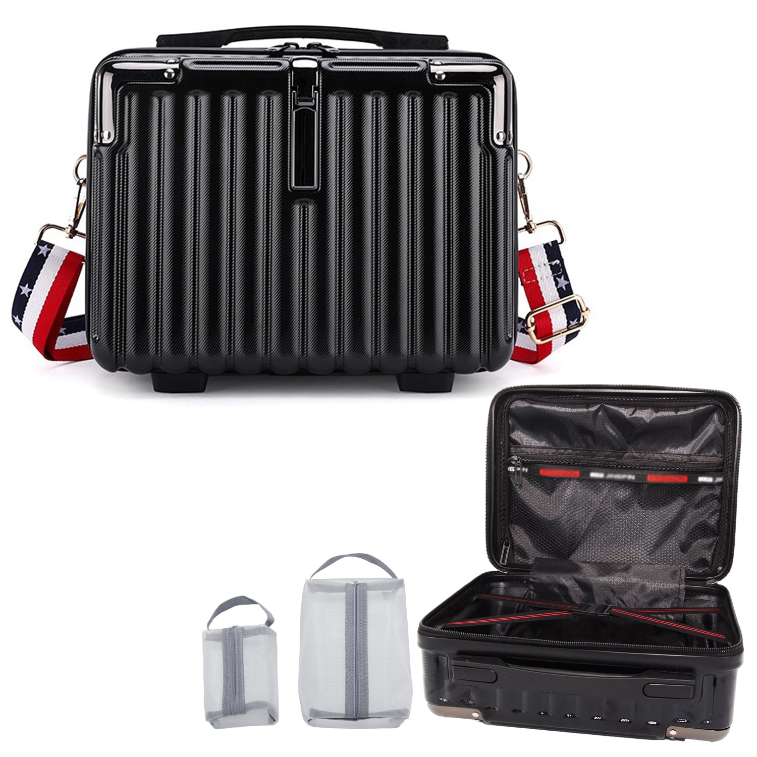 VNIMTI Makeup Travel Case, Hard Shell Cosmetic Case Organizer, Portable ...