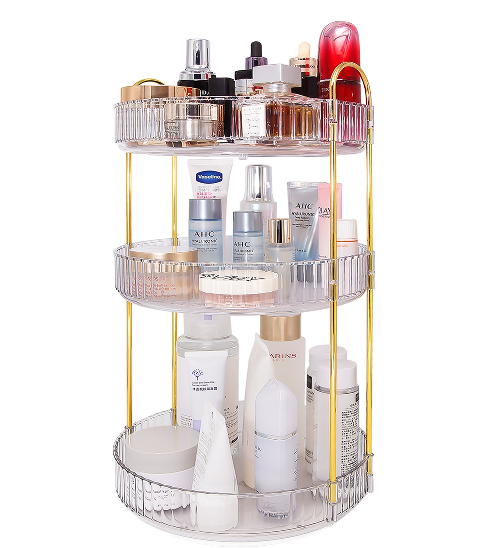 VNIMTI Skincare Organizers 360 Rotating, 3 Tier Makeup Organizer ...