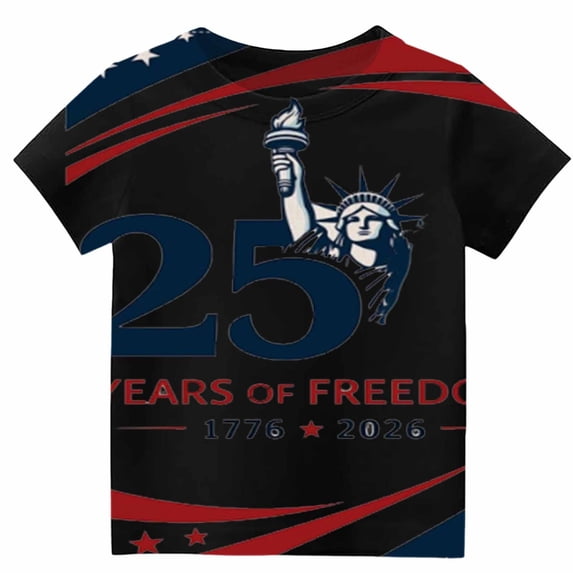 VNKIDY Boys Kids Crew Neck Short Sleeve TShirt With 250 Years 1776-2026 ...