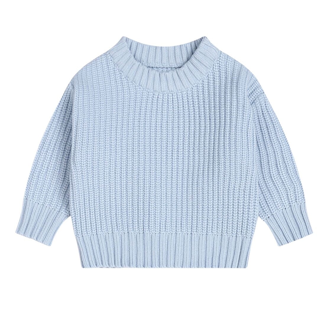 VNKIDY Girls Boys Sweaters Toddlers Kids Fall Winter Solid Color Ribbed ...