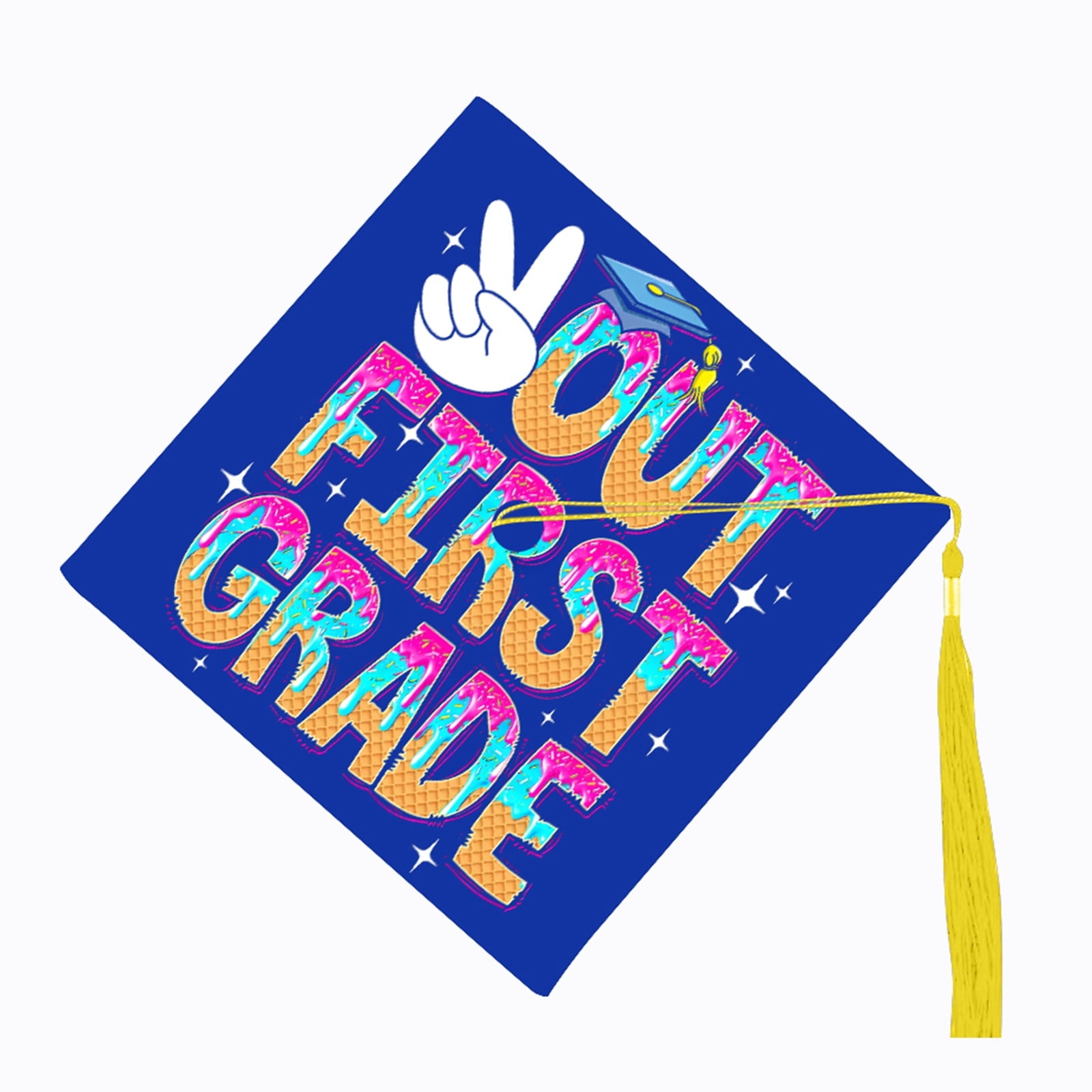 VNKIDY Kids Caps Children Vibrant Graduation Caps Featuring Letter ...