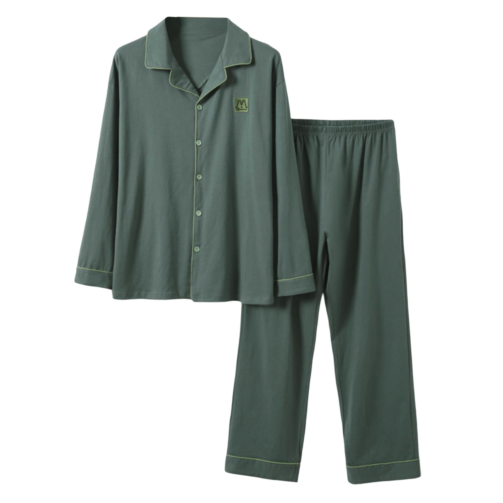VNKIDY Men's Pajama Casual Lightweight 2 Piece Homewear Set With ...