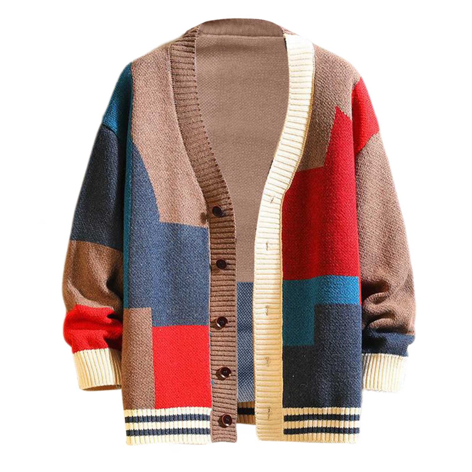 VNKIDY Men's Sweater Coat Autumn Winter Oversized Multiple Color ...