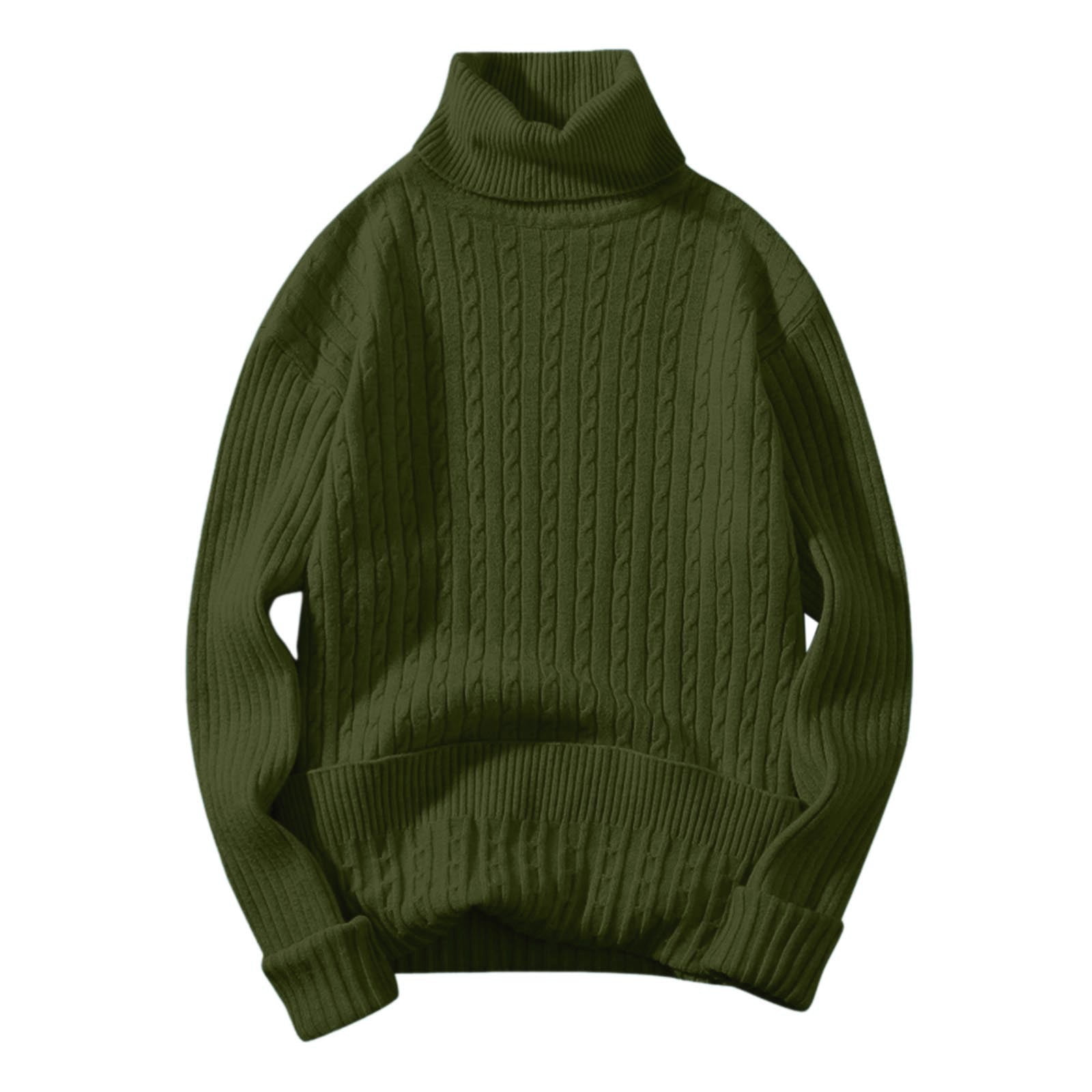 VNKIDY Men's Sweater Coat Autumn Winter Oversized Solid Color Cable ...