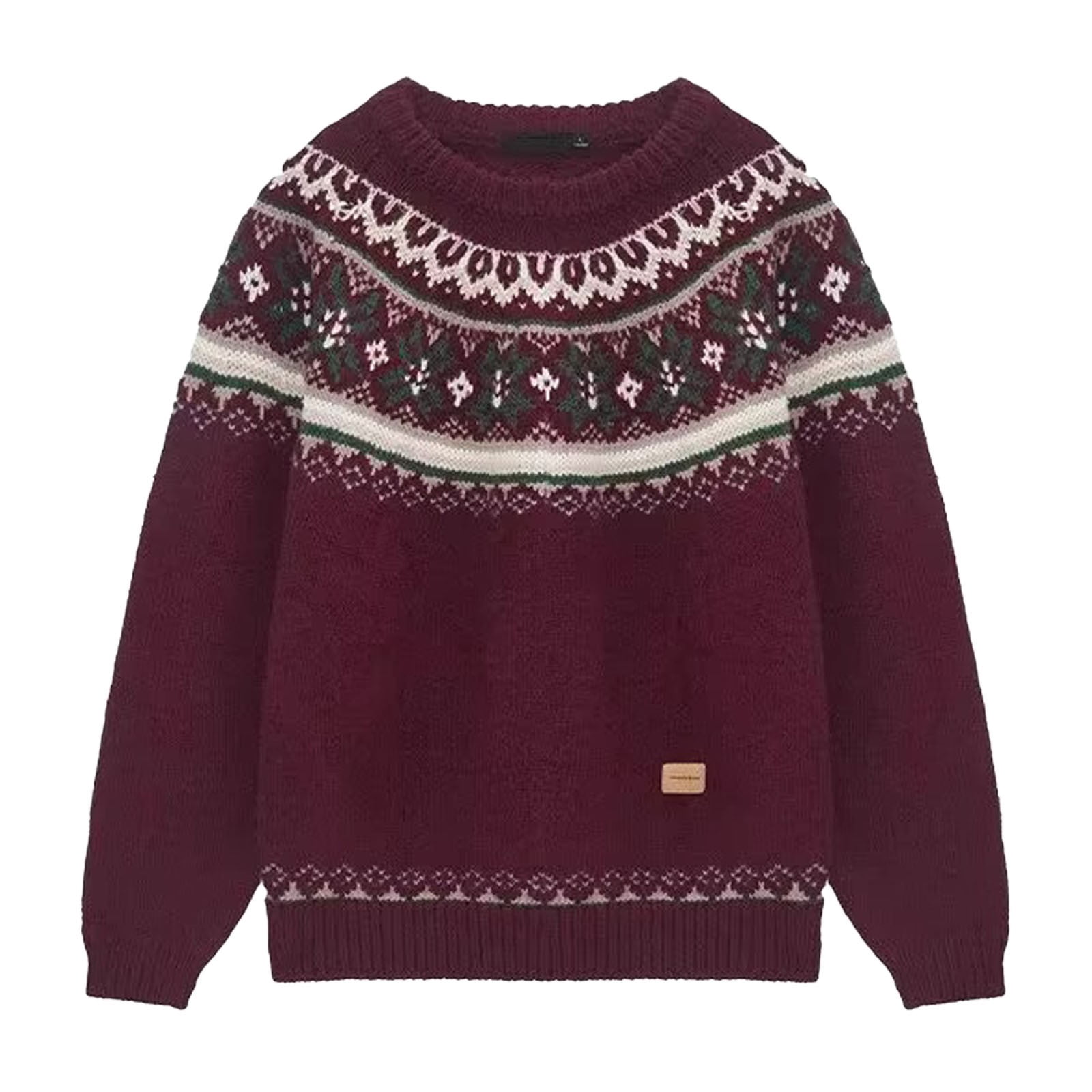 VNKIDY Men's Sweater Coat Fall Winter Oversized Fair Isle Knit Sweater ...