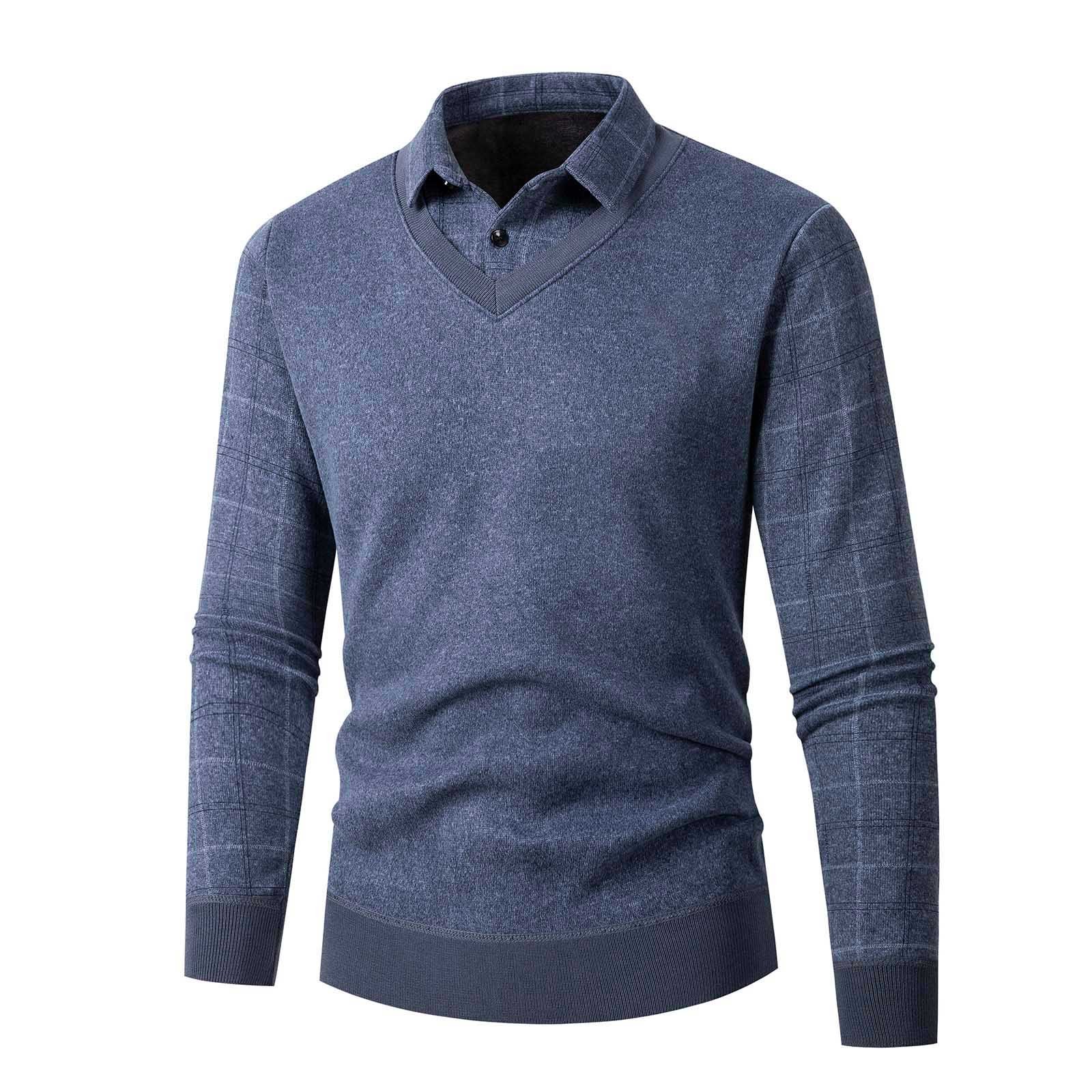 VNKIDY Men's Sweater Coat Fall Winter Slim Fit Solid Color Layered Knit ...