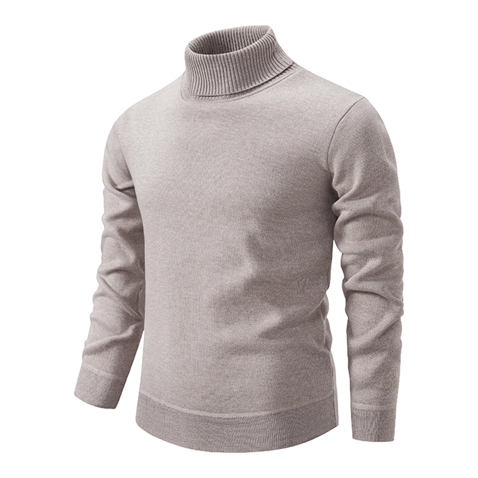 VNKIDY Men's Sweater Coat Fall Winter Slim Fit Solid Color Turtleneck ...