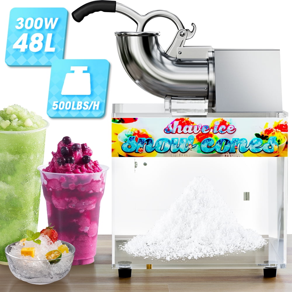 VNN Commercial Ice Crusher, 500LB/H Electric Ice Shaver, 48L Snow Cone ...